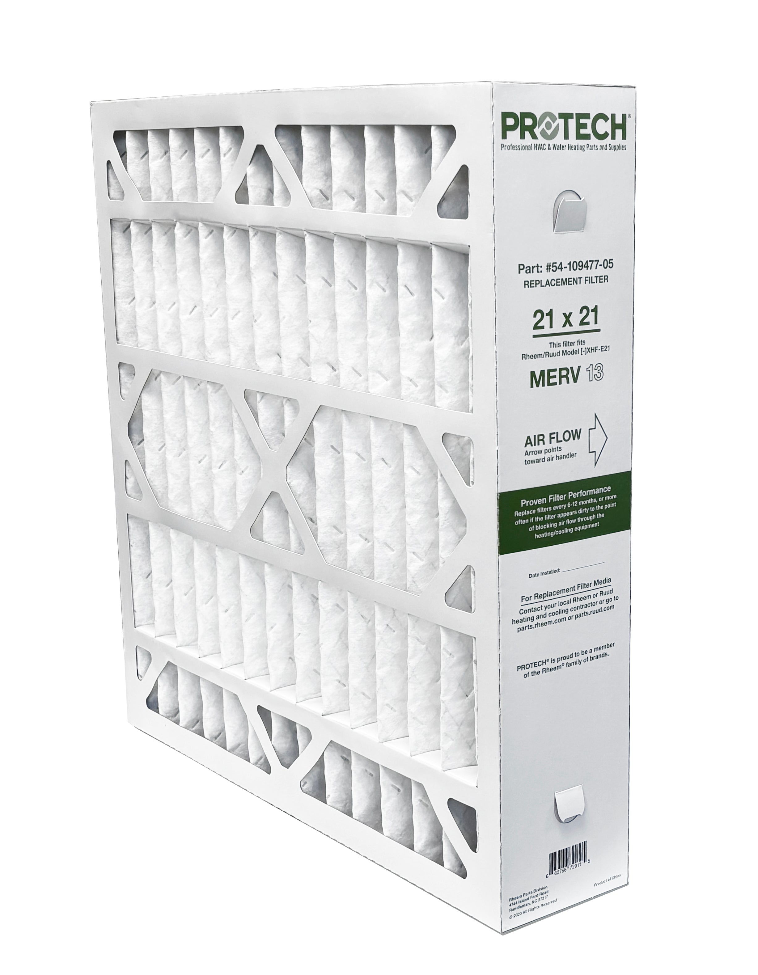 Rheem 54-109477-05 - 21" x 21" x 5" Exact-Fit Filter for Air Cleaner X ...