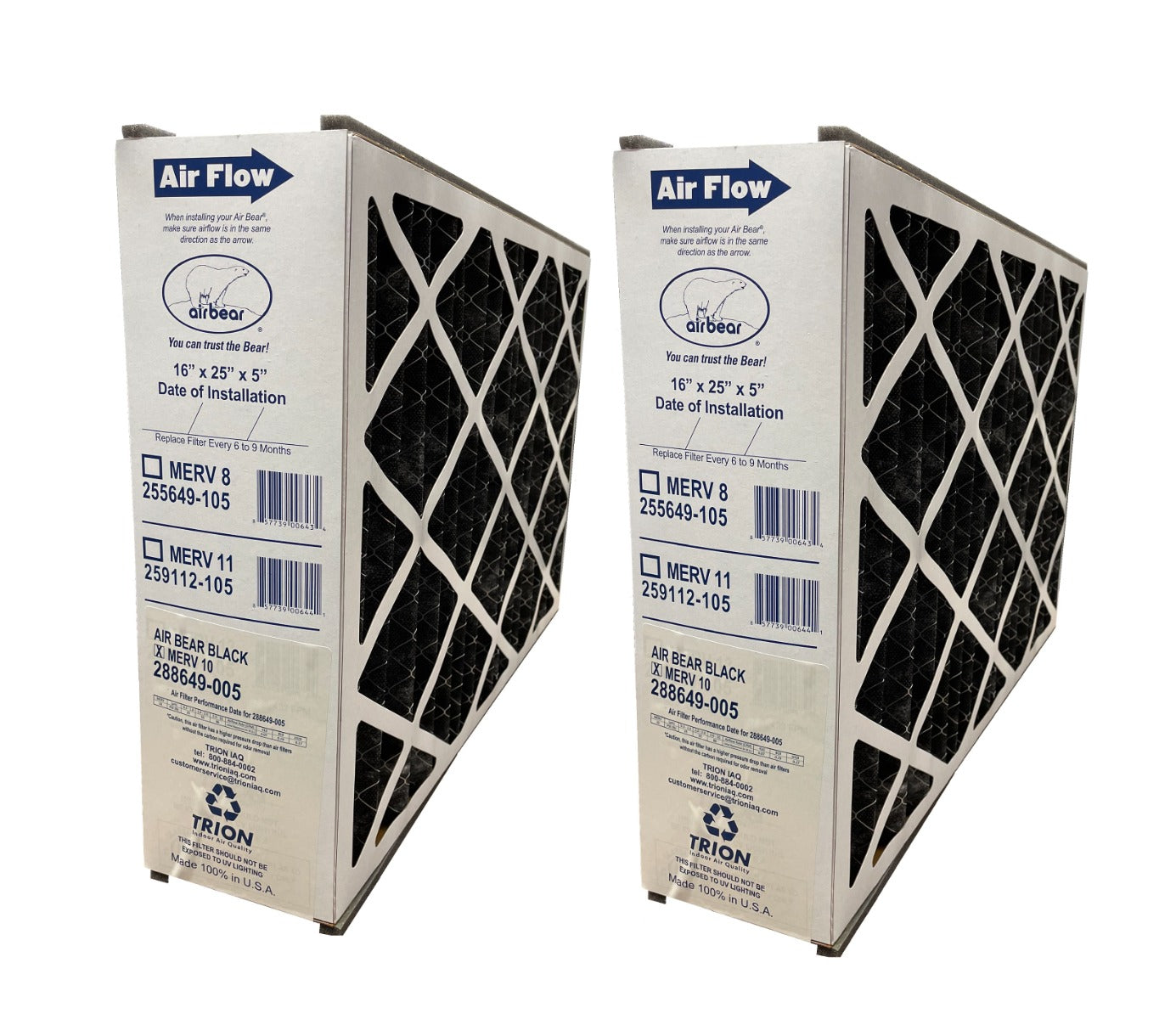 Trion Air Bear 288649-205 (2-Pack) - 16" x 25" x 5" Air Filter with ...